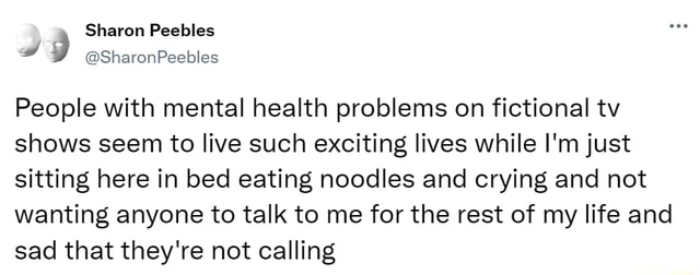 Sharon Peebles People with mental health problems on fictional tv shows ...