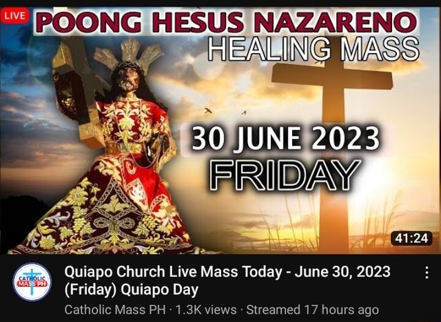 ROONG NAZARENO HEALING MIA 30 JUNE 2023 Quiapo Church Live Mass Today ...