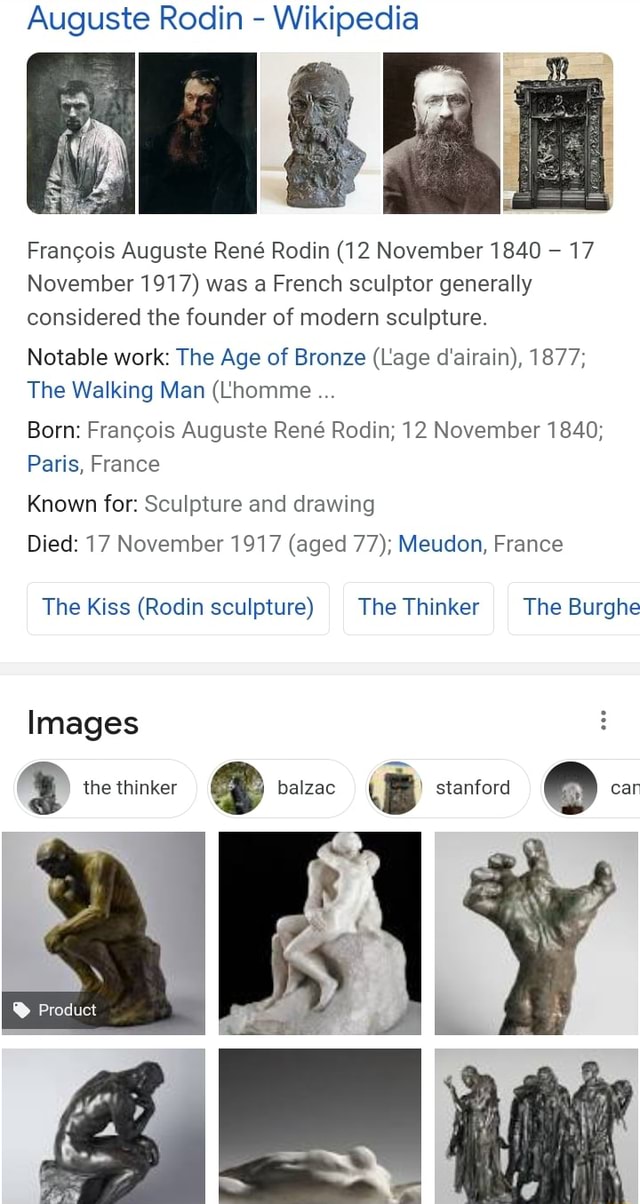 Auguste Rodin - Wikipedia Francois Auguste Rene Rodin (12 November 1840 ...