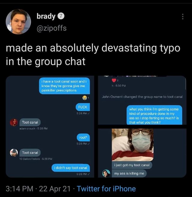 That's a hilarious typo - brady @zipoffs made an absolutely devastating ...