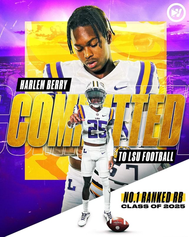 HARLEM BERRY HAS OFFICIALLY COMMITTED TO LSU🔥 🔥 - LASS RANKED RB CLASS ...