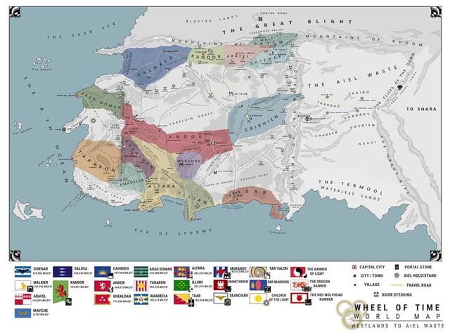 Wheel of Time Map Including the Aiel Waste - SHIENAR MALKIER " woo ...