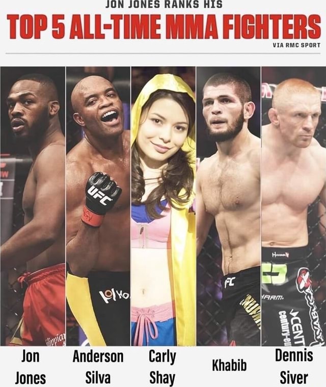 JON JONES RANKS HIS TOP 5 ALL-TIME MMA FIGHTERS VIA RMC SPORT Jon ...