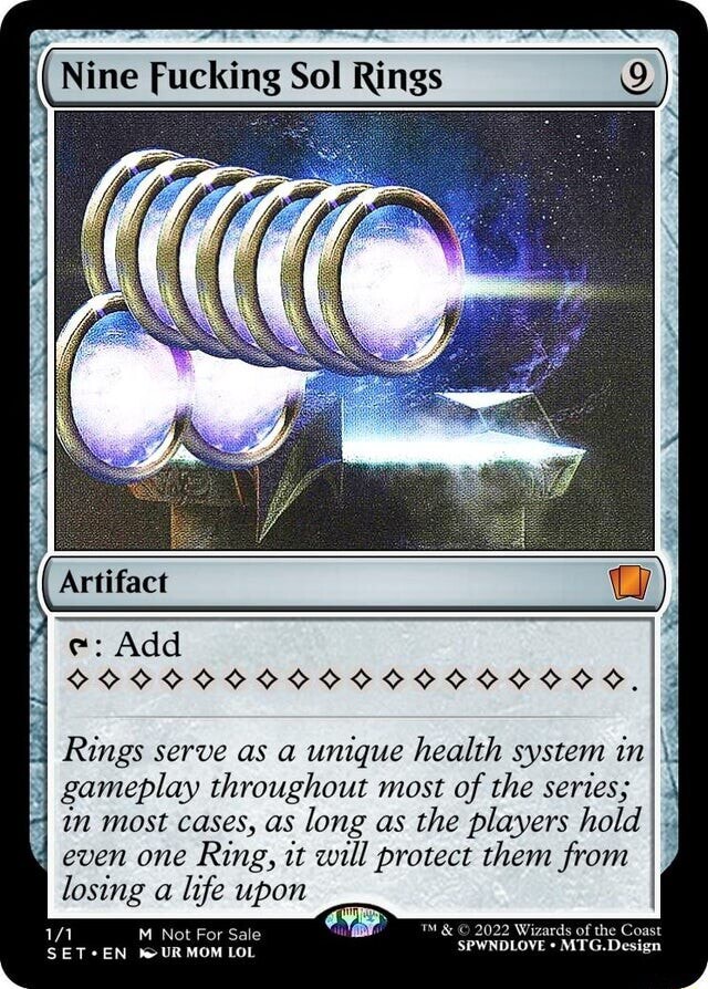 Nine Fucking Sol Rings Rings serve as unique health system gameplay ...