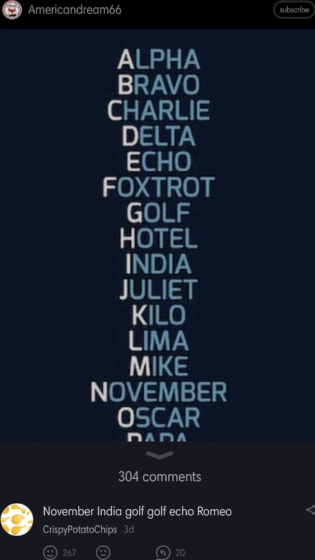 Americandream66 ALPHA BRAVO CHARLIE DELTA POX TEL NOVEMBER OSCAR 304 ...