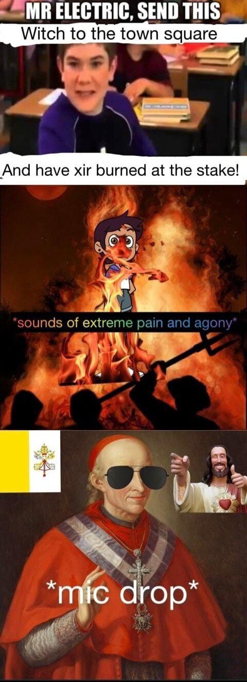 MR ELECTRIC, SEND THIS Witch to the town square And have xir burned at ...
