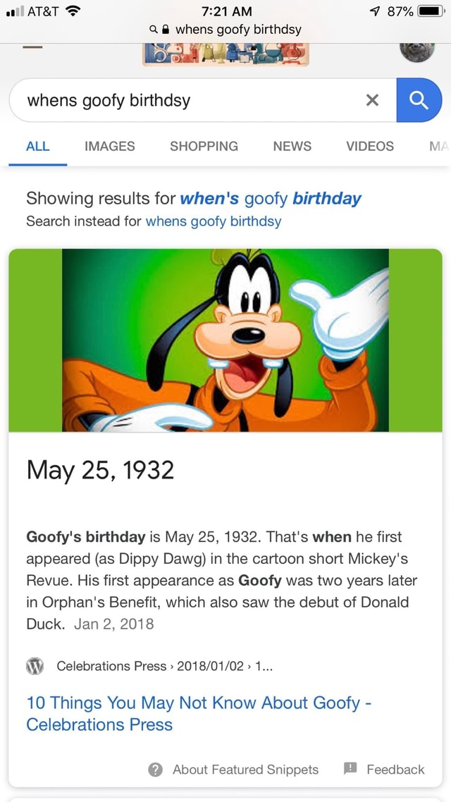 Showing results for when's goofy birthday Search instead for whens ...