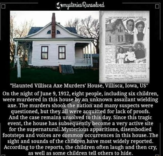 "Haunted Villisca Axe Murders' House, Villisca, lowa, US" On the night ...