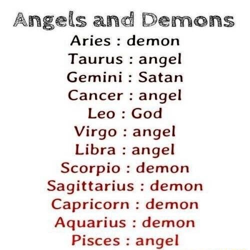 Angels and Demons - Angels and Demons Aries : demon Taurus : angel ...