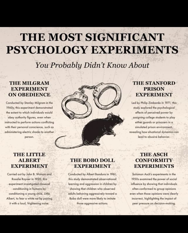 THE MOST SIGNIFICANT PSYCHOLOGY EXPERIMENTS You Probably Didn't Know ...