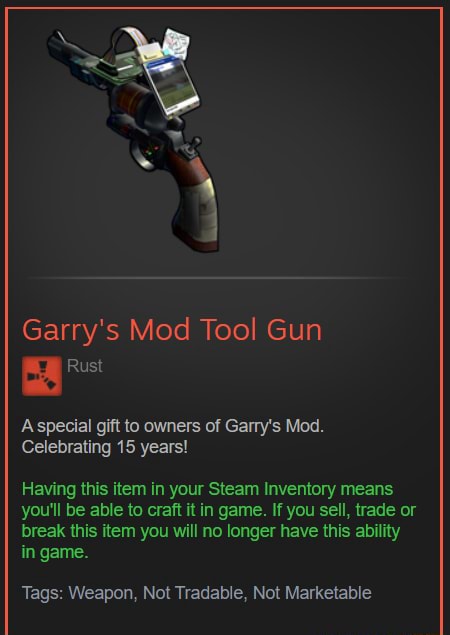 Garry's Mod Tool Gun EA Rust A special gift to owners of Garry's Mod ...