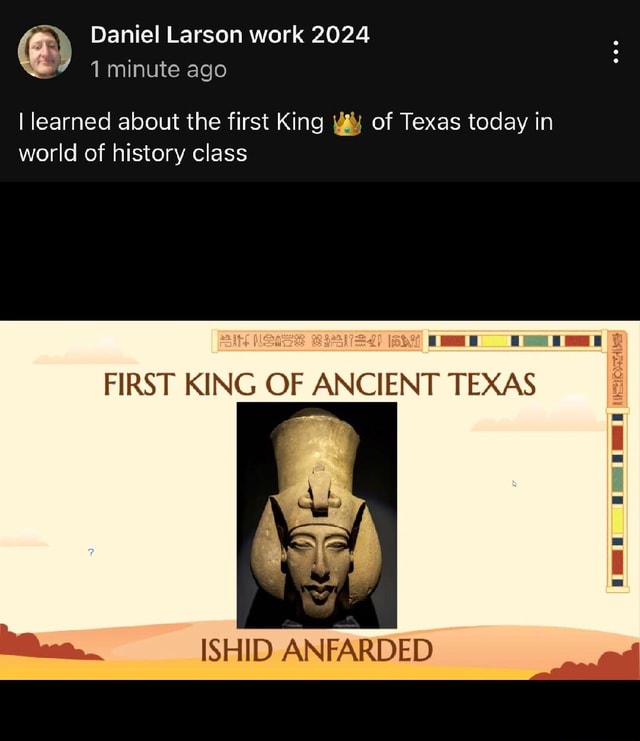 Daniel Larson work 2024 minute ago learned about the first King of ...