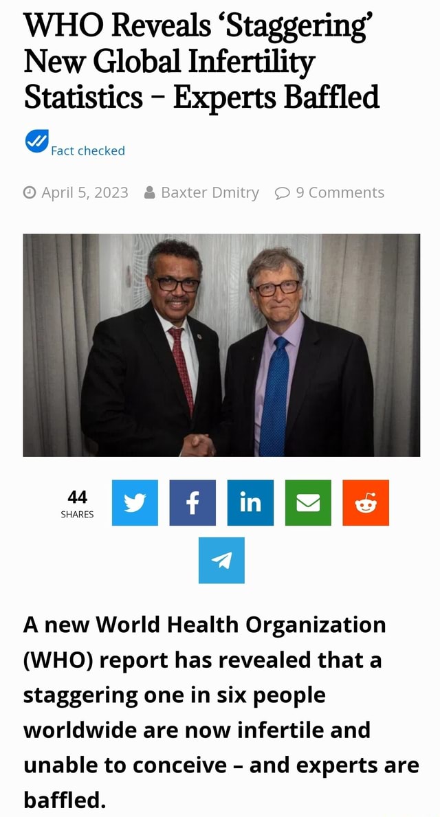 WHO Reveals 'Staggering' New Global Infertility Statistics - Experts ...