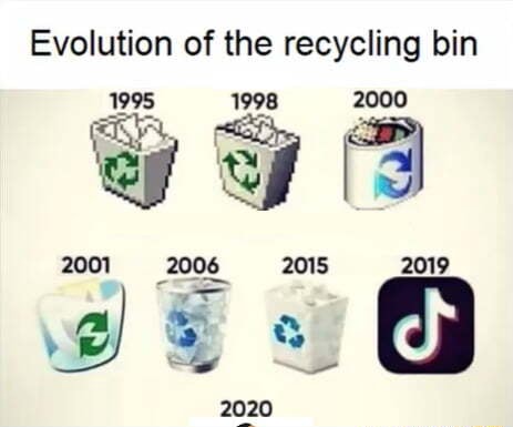 Evolution of the recycling bin 1995 aes 2000 - iFunny