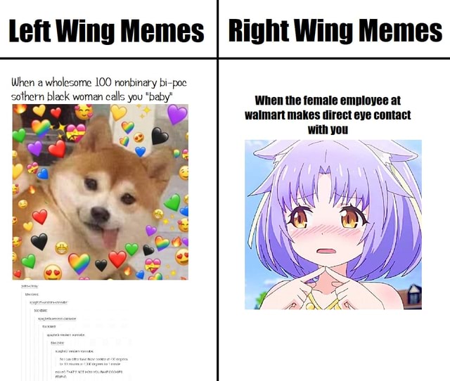 Left Wing Memes I Right Wing Memes When a wholesome 100 honbinary bi ...