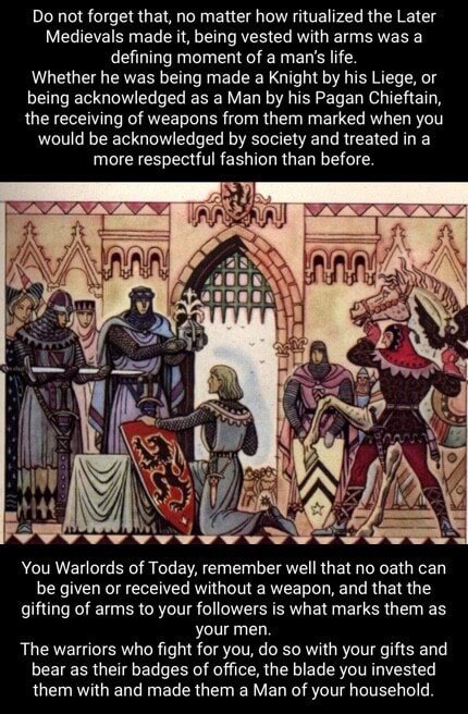 Do not forget that, no matter how ritualized the Later Medievals made ...