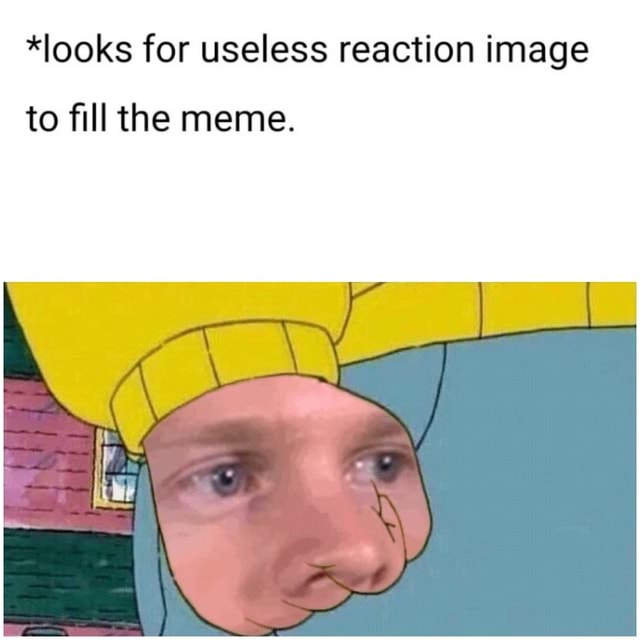 *looks for useless reaction image to fill the meme. - iFunny