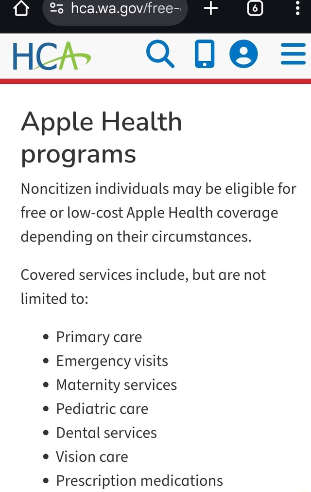 Hca.wa.gov HC Apple Health programs Noncitizen individuals may be ...