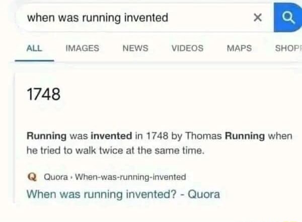 When was running invented x ALL IMAGES NEWS VIDEOS MAPS SHOP' 1748 ...