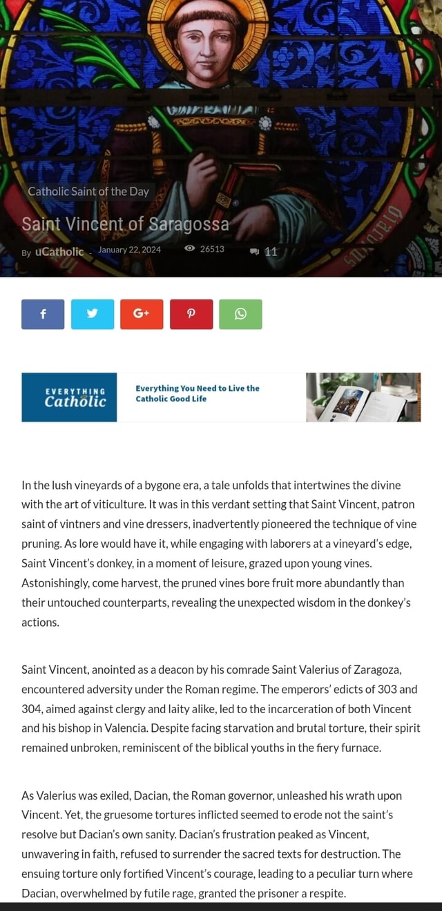 Catholic Catholic Saint of the Day ndent of an Everything You Need to ...