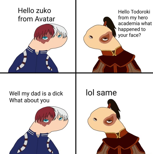 Hello zuko from Avatar Hello Todoroki from my hero academia what ...