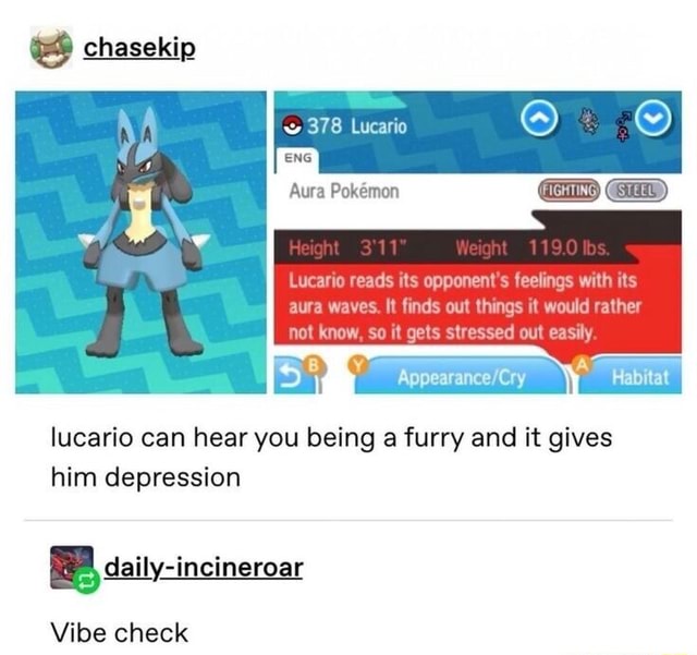 Chasekip 378 Lucario ENG Aura Pokemon Lucario reads its opponent's ...