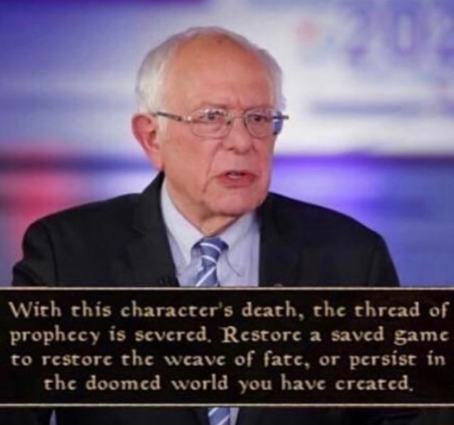 With chis character's death, the thread of prophecy is severed. Restore ...