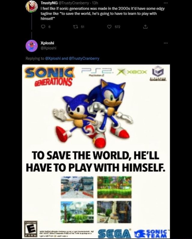 TrustyNG feel like if sonic generations was made in the 2000s it'd have ...