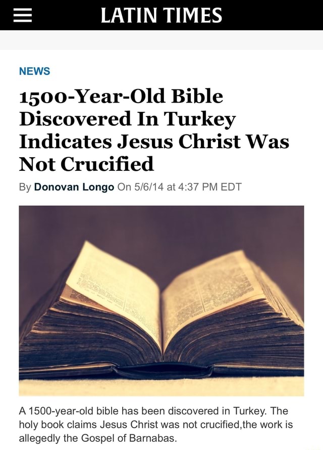 LATIN TIMES NEWS 1500-Year-Old Bible Discovered In Turkey Indicates ...