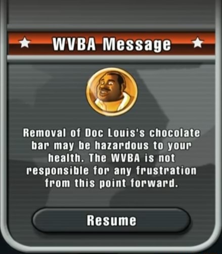 WVBA Message Removal of Doc Louis's chocolate bar may be hazardous to ...