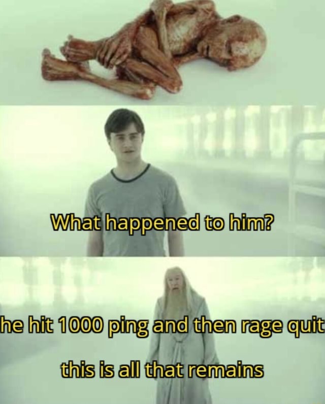 What happened tto ine ping then rage quit this is all that remains - iFunny