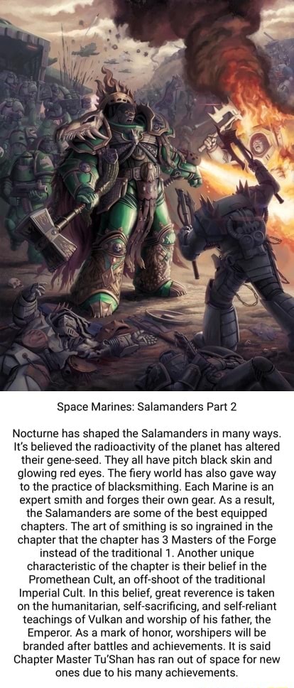 Space Marines: Salamanders Part 2 Nocturne has shaped the Salamanders ...