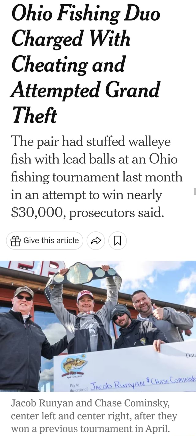 Ohio Fishing Duo Charged With Cheating and Attempted Grand Theft The ...