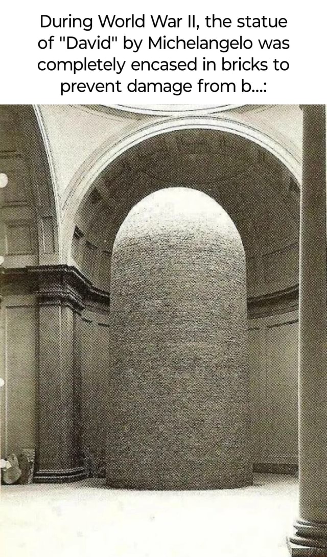 During World War Il, the statue of "David" by Michelangelo was ...