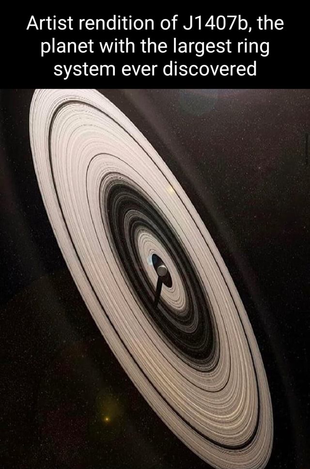 Artist rendition of J1407b, the planet with the largest ring system ...