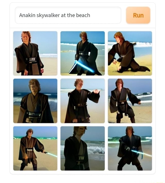 Anakin skywalker at the beach Run - iFunny