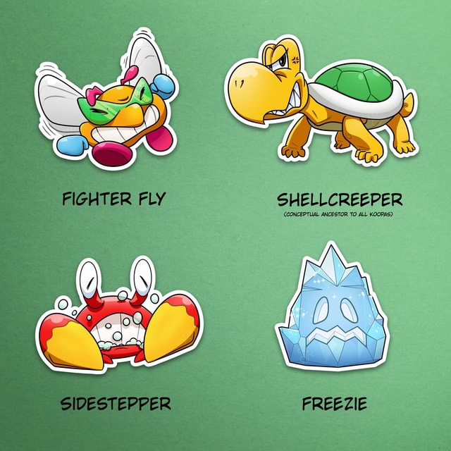 FIGHTER FLY SHELLCREEPER CONCEPTUAL ANCESTOR TO ALL KOOPAS) FREEZIE ...