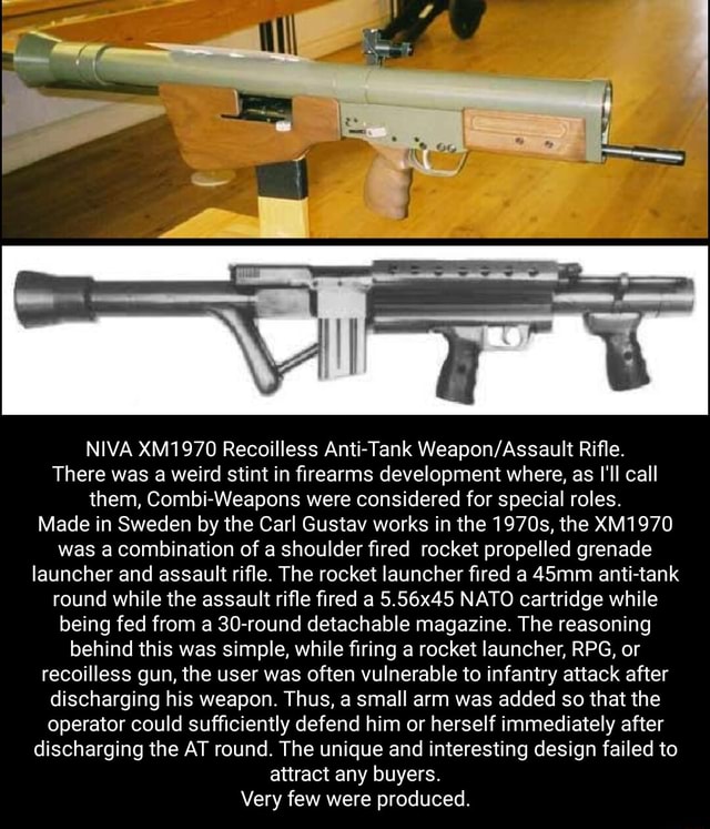 NIVA XM1970 Recoilless Anti-Tank Rifle. There was a weird stint in ...