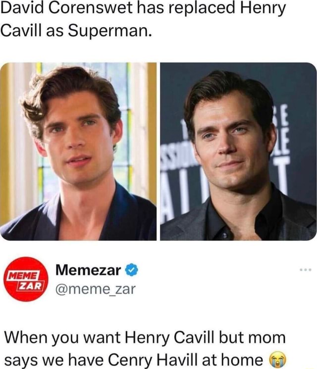 David Corenswet has replaced Henry Cavill as Superman. Memezar @ meme ...