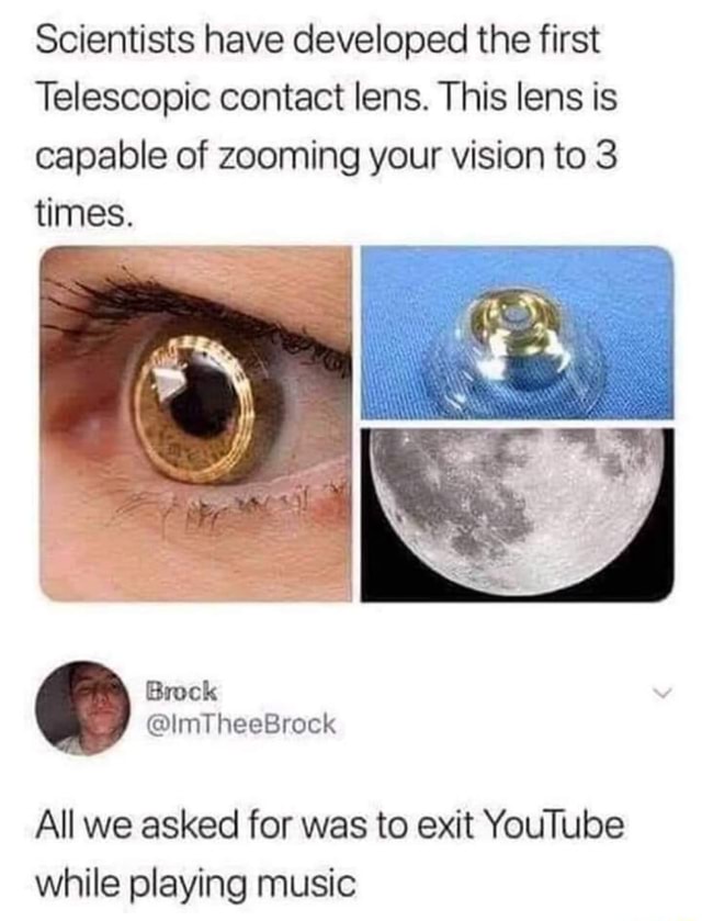 Scientists have developed the first Telescopic contact lens. This lens ...