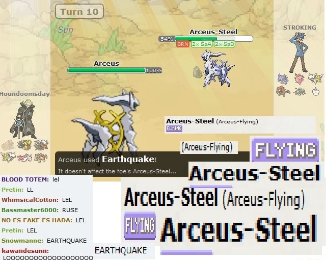 Turn (Arceus-Flying) Earthquake Arceus-Steel FLYING - iFunny