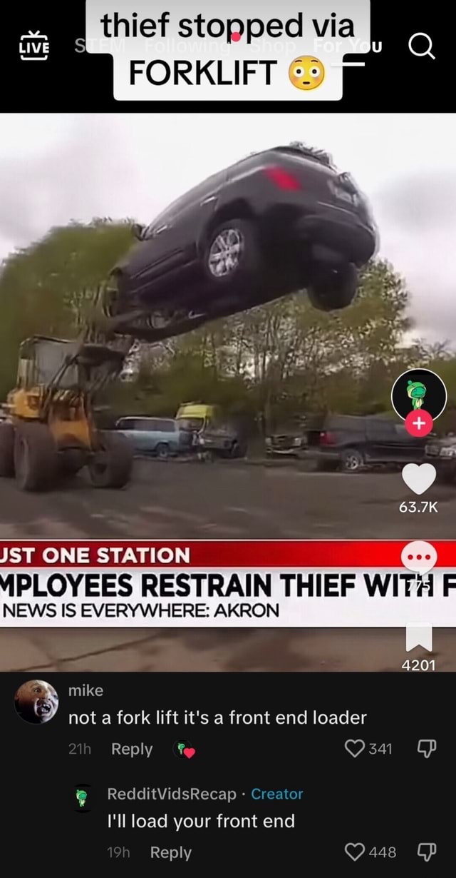LIVE For You FORKLIFT PLOYEES JST ONE RESTRAIN STATION THIEF WITH NEWS ...
