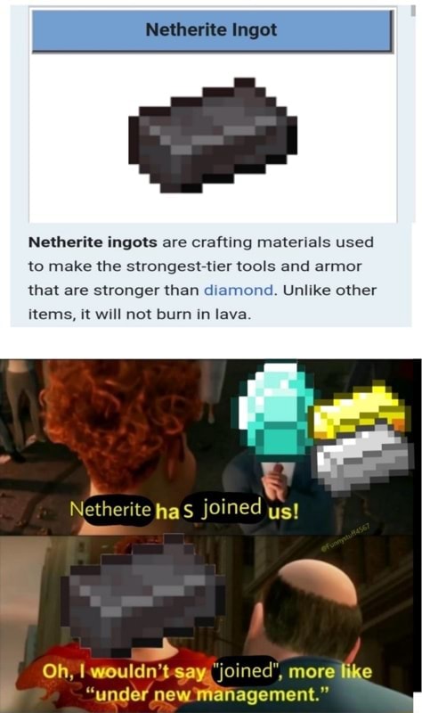 Netherite Ingot I Netherite ingots are crafting materials used to make ...