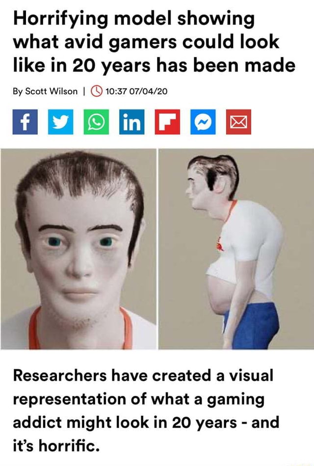 Horrifying model showing what avid gamers could look like in 20 years ...