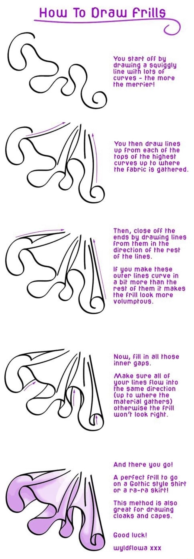 How To Draw Frills You Starr OFF bg drawing a squigglg line Luith lors ...