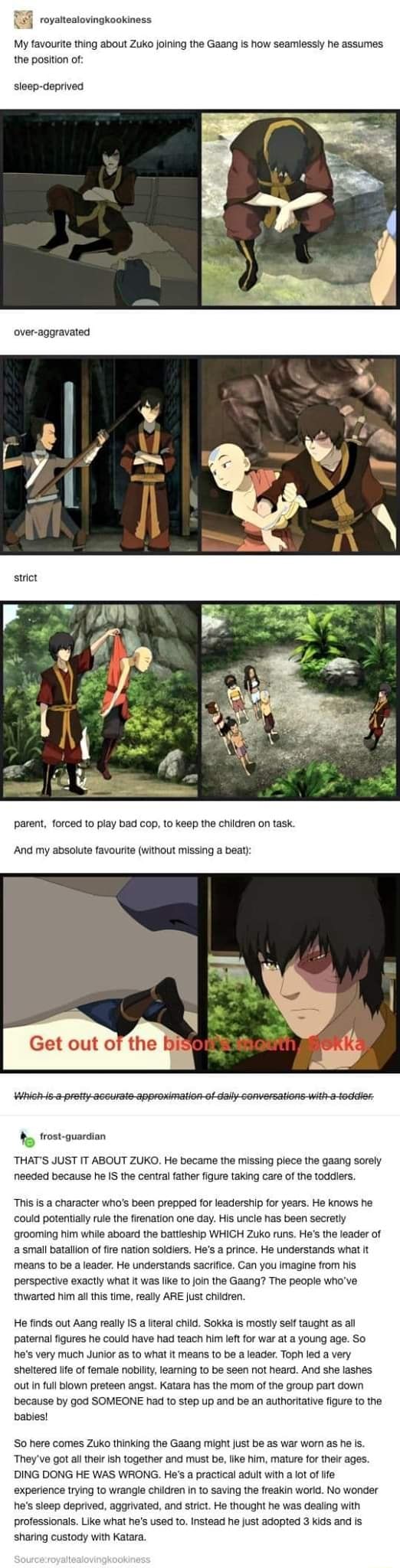 My favourite thing about Zuko joining the Gaang is how seamlessly he ... My favourite thing about Zuko joining the Gaang is how seamlessly he ...