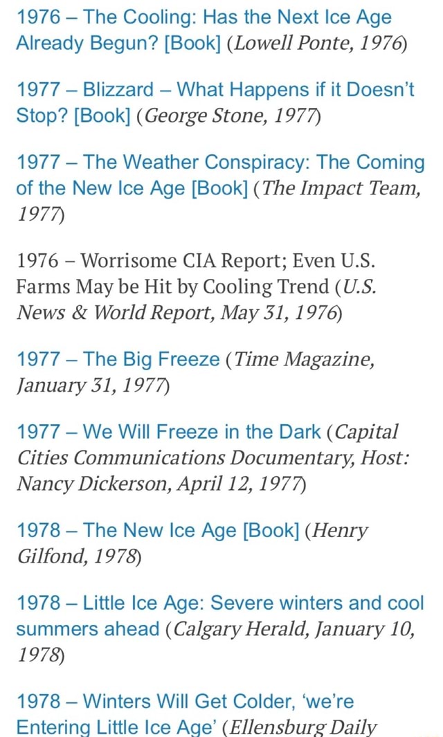 1976 The Cooling: Has the Next Ice Age Already Begun? [Book] (Lowell ...