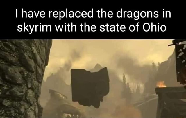 I have replaced the dragons in skyrim with the state of Ohio - iFunny