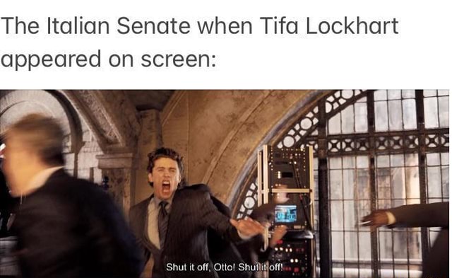 The Italian Senate when Tifa Lockhart appeared on screen: - iFunny