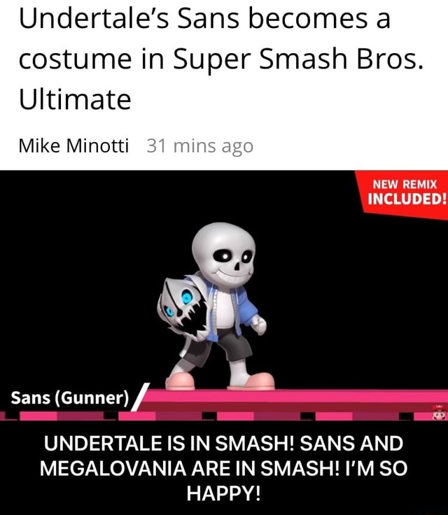 Undertale’s Sans becomes a costume in Super Smash Bros. Ultimate ...